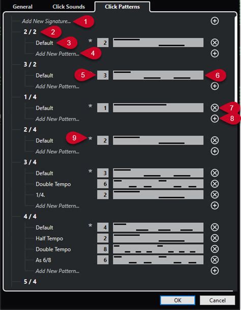 Click Patterns Registerkarte