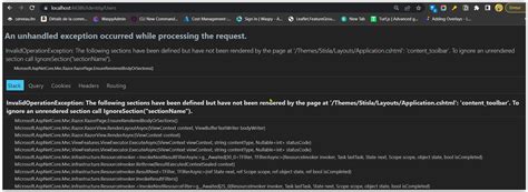 Template Issue An Unhandled Exception Occurred While Processing The Request When Accessing