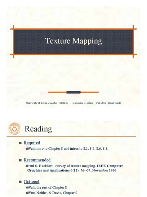 Cs384g Texture Mapping Guide Pdf Texture Mapping Rendering Computer Graphics
