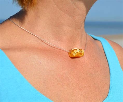 Raw Amber Silk Necklace Amber Amulet Choker For Women Etsy Necklace