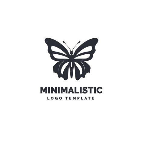 Schmetterlingskopf Logo Vorlage Niedliches Schmetterlings Minimal Logo