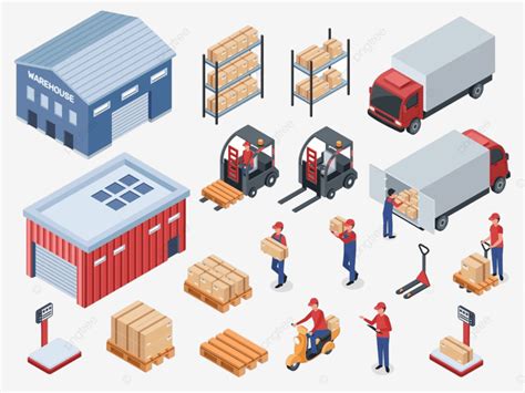 아이소메트릭 물류 배달 유통 창고 선반 적재 판지 Png 일러스트 및 벡터 에 대한 무료 다운로드 Pngtree