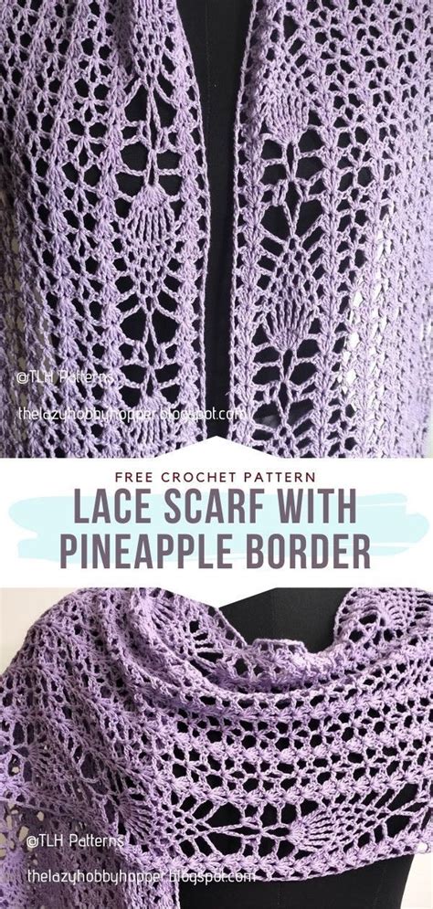 Crochet Pineapple Shawls Free Patterns Crochet Lace Scarf Pattern