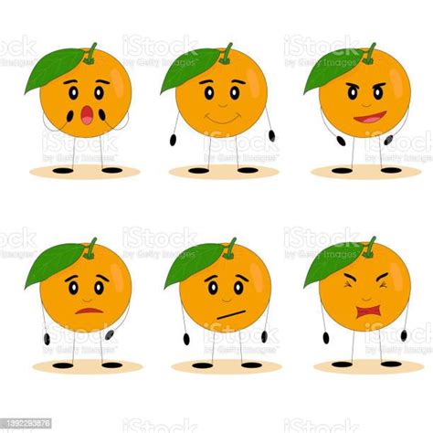 재미있는 오렌지 귀여운 얼굴을 가진 오렌지 플랫 벡터 일러스트 레이 션 감귤류 과일에 대한 스톡 벡터 아트 및 기타 이미지 감귤류 과일 개체 그룹 건강한 식생활