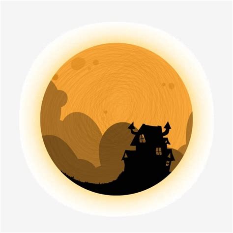 할로윈 테마 달 그림 일러스트 보름달 집 할로윈 산 집 Png 일러스트 및 Psd 이미지 무료 다운로드 Pngtree