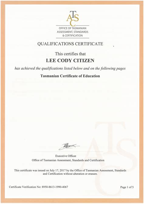 Tasmanian Qualifications Certificate TASC