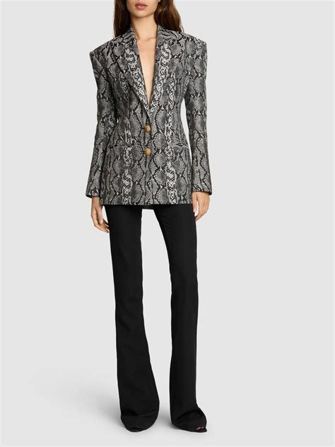 Balmain Python Single Breast Fitted Jacket Balmain