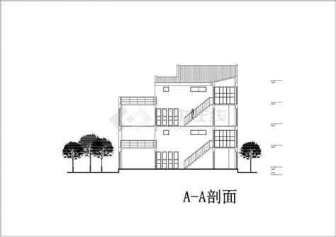某地小型别墅建筑设计方案cad图（共8张）叠拼别墅土木在线