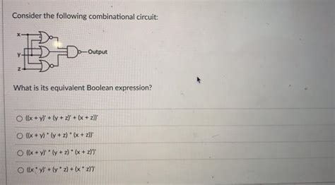 Solved Consider The Following Combinational Circuit E