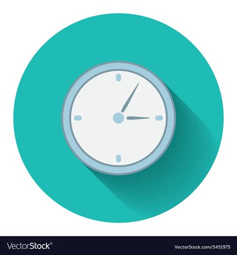 Flat Design Modern Of Analog Clock Icon Royalty Free Vector