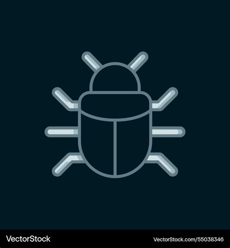 Line System Bug Concept Icon Isolated On Black Vector Image