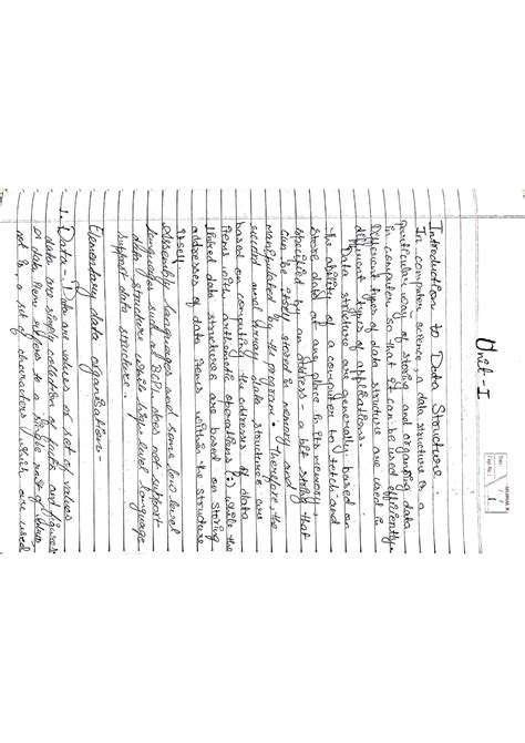 Unit 1 Ds Its A Unit 1 Of Data Structure Aktu Handwritten Notes B