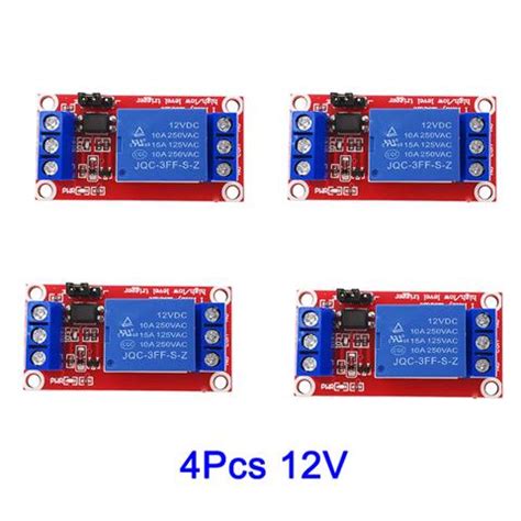 1 2 4Pcs 1 Channel 12V Relay Module Optocoupler DC 12V Relay Output Power Support High Low Level