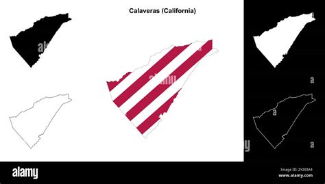 Calaveras County California Outline Map Set Stock Vector Image And Art Alamy