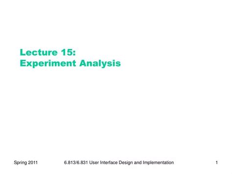 Ppt Lecture 15 Experiment Analysis Powerpoint Presentation Free Download Id3152342