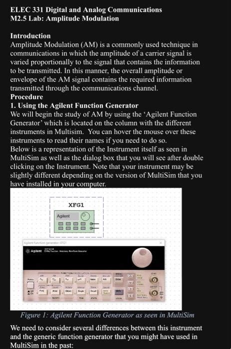 Solved Elec 331 Digital And Analog Communications M25 Lab