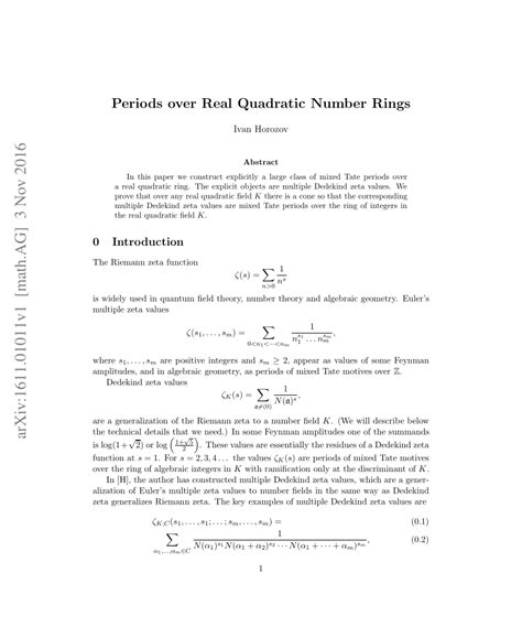 Pdf Periods Over Real Quadratic Number Rings