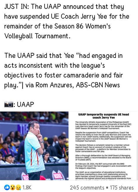 Coach Jerry Yee Suspended R Chikaph