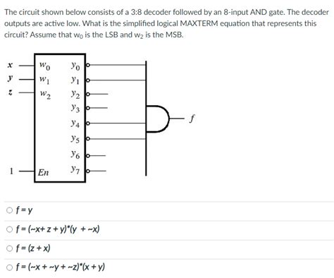 Solved The Circuit Shown Below Consists Of A Decoder Chegg Com