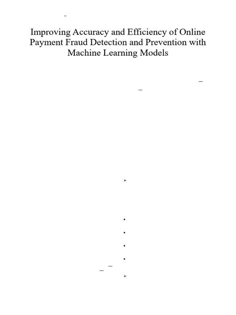 Improving Accuracy And Efficiency Of Online Payment Fraud Detection And Prevention With Machine