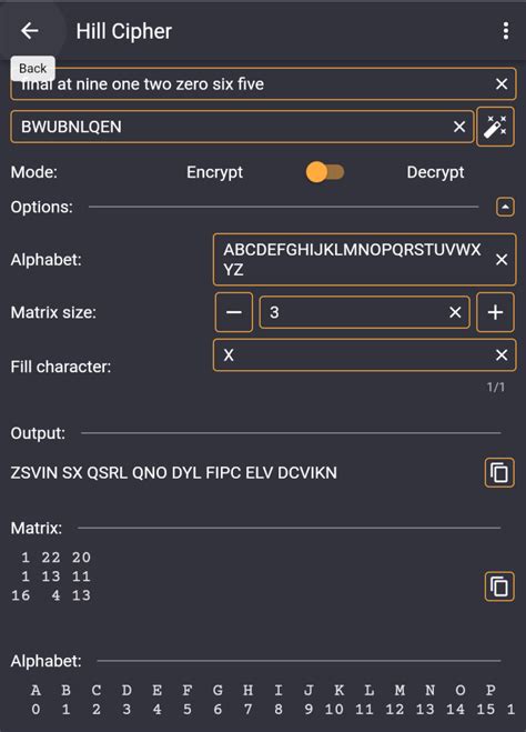 How Does The Gc Wizard Decrypt Or Encrypt With The Hill Cipher Gc Wizard