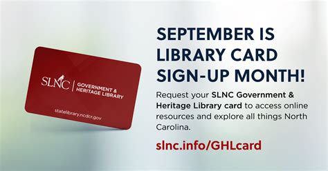 Library Card Sign Up Month By State Library Of Nc