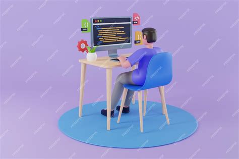 Premium Psd Concept Of Script Coding And Programming Web Site