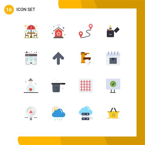 Stock Vector Icon Pack Of 16 Line Signs And Symbols For Launch Business Idea Pin Browser Smoking