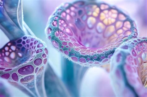 Microscopic Shot Of Cells Of Trees In A Colorful Cell View With Space Generative Ai Premium Ai