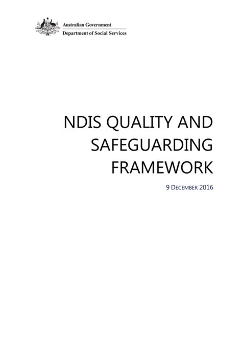 Ndis Quality And Safeguarding Framework Australian Government