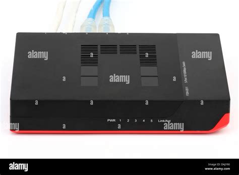 Ethernet Switch Isolated And Router Modem Connect Lan On The White