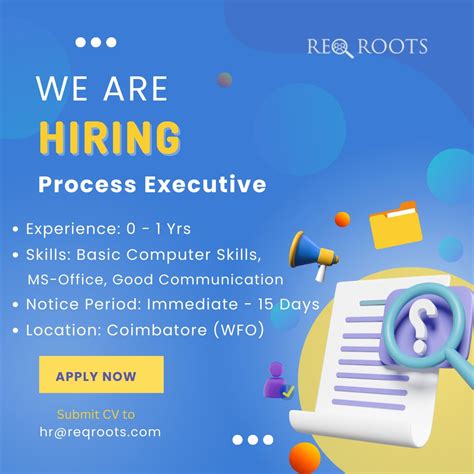 Hiringnow Process Executive Fresherjob Reqroots Private Ltd