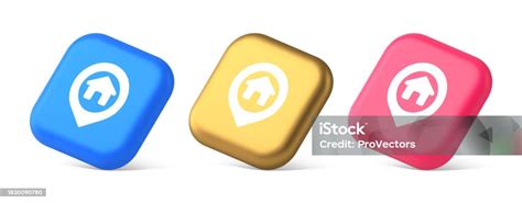 집지도 핀 위치 버튼 탐색 패널 웹 응용 프로그램 Gps 네트워크 포인터 3d 현실적인 아이소 메트릭 아이콘 0명에 대한 스톡 벡터 아트 및 기타 이미지 Istock