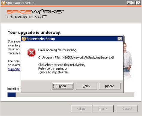 Error Opening File For Writing When Upgrading Spiceworks Spiceworks Support Spiceworks Community