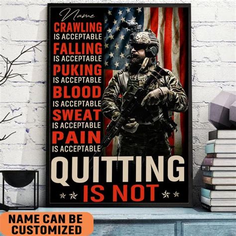 Kna Prints Crawlingalling Is Acceptable Quitting Is Not American