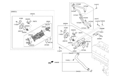 Coolant Pipe And Hose 2015 Hyundai Santa Fe Sport