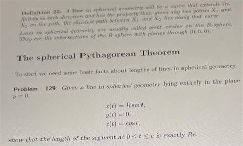 Solved Definition 22 A Line In Spherical Geometry Will Be A