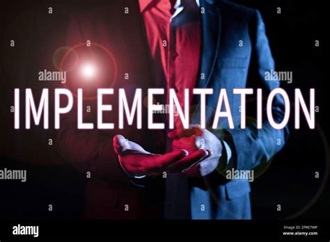 Conceptual Display Implementationthe Process Of Making Something Active Or Effective Business