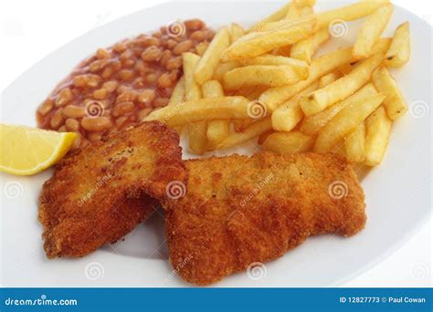 Breaded Fish Fillets Meal Angled Stock Image Image Of Dinner Lemon