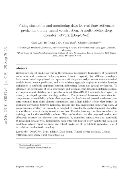 PDF Fusing Simulation And Monitoring Data For Real Time Settlement