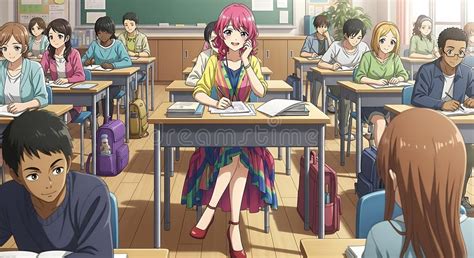 An Animated Classroom Scene Shows A Group Of Students Engaged In