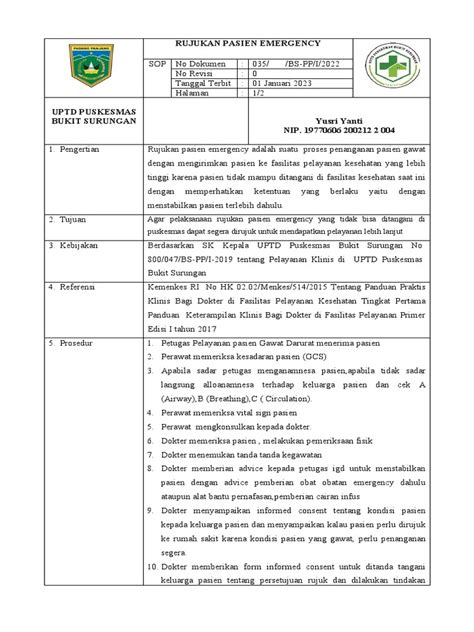 Contoh Format Sop New Pdf