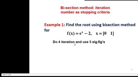 Bisection Method Root Finding For Nonlinear Equation Numerically Using