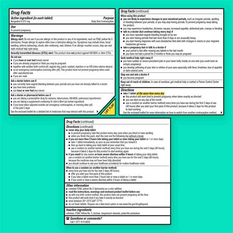 Opill Daily Oral Contraceptive Norgestrel Tablets 0 075 Mg Shop