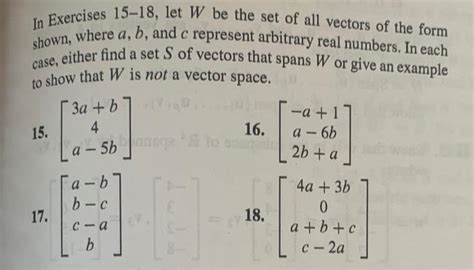 Solved In Exercises Let W Be The Set Of All Vectors Chegg