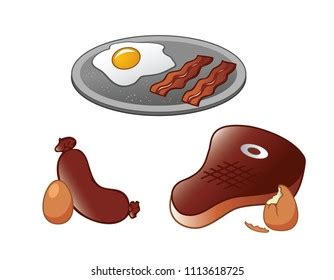 Cartoon Vector Illustration Dinner Plate Meal Stock Vector Royalty