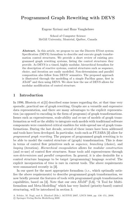 Pdf Programmed Graph Rewriting With Devs