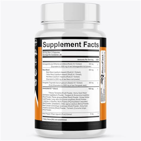 Buy Rocufast Black Maca Root 2000mg Ginseng Ashwagandha Extract