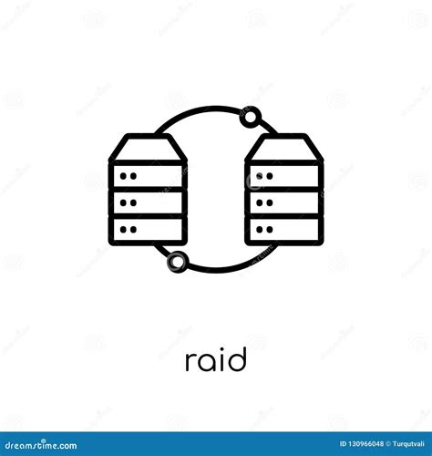 Raid Icon Trendy Modern Flat Linear Vector Raid Icon On White B Stock Vector Illustration Of