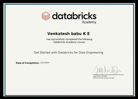 Venkatesh Babu K E On Linkedin Learning Datascientist Databricks Dataanalytics